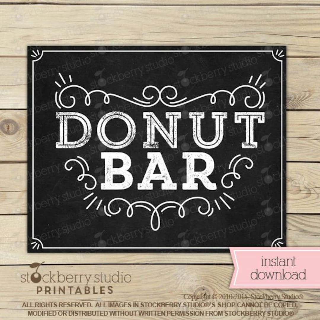 Donut Bar Sign Donut Sign Printable Instant Download - Etsy