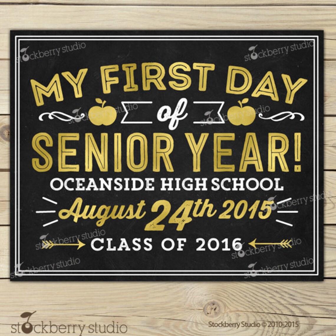 First Day of Senior Year Sign Printable 1st Day of High School - Etsy