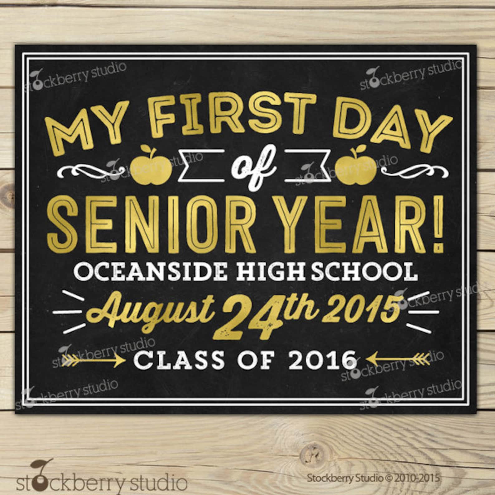 First Day of Senior Year Sign Printable 1st Day of High School - Etsy