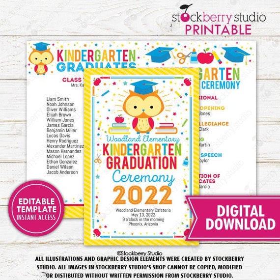 Owl Graduation Ceremony Program Pre-kindergarten Prek Preschool ...