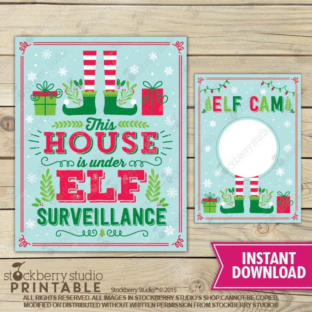 Elf Surveillance Sign This House is Under Elf Surveillance Elf Cam ...