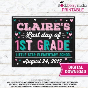 Last Day of School Sign Printable Last Day of Preschool Sign Last Day ...
