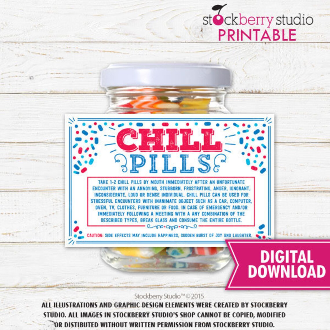Chill Pill Label Printable Prescription Label Funny Coworker - Etsy