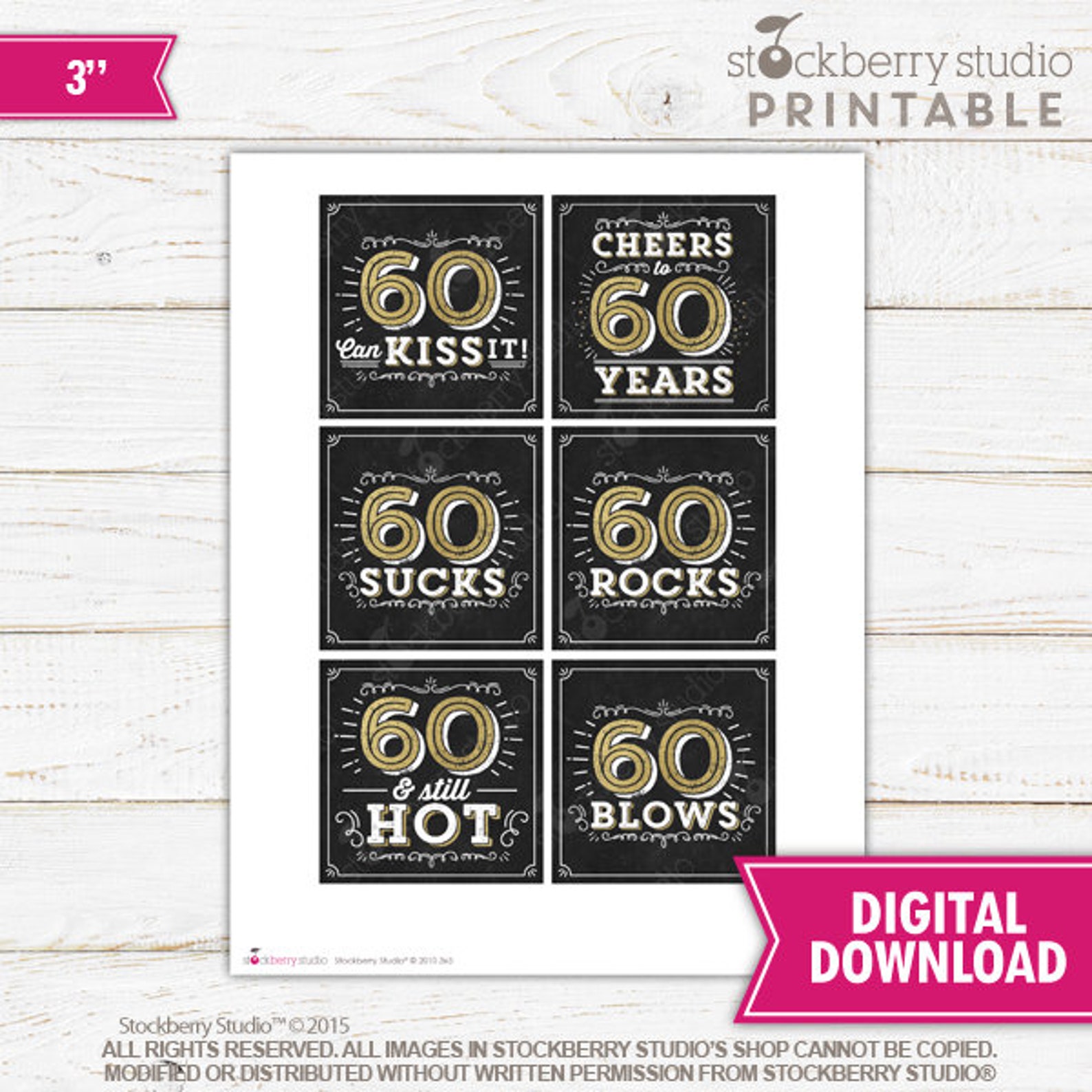 60th Birthday Candy Tags 60th Birthday Favor Tags Printable - Etsy