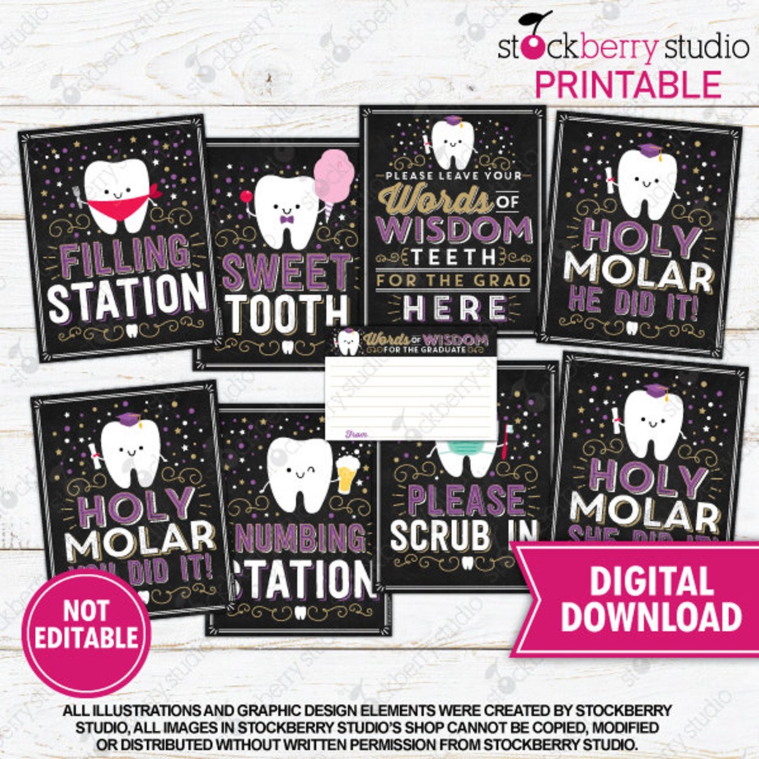 Dental Graduation Party Signs Printable Holy Molar I Did It Dentist ...