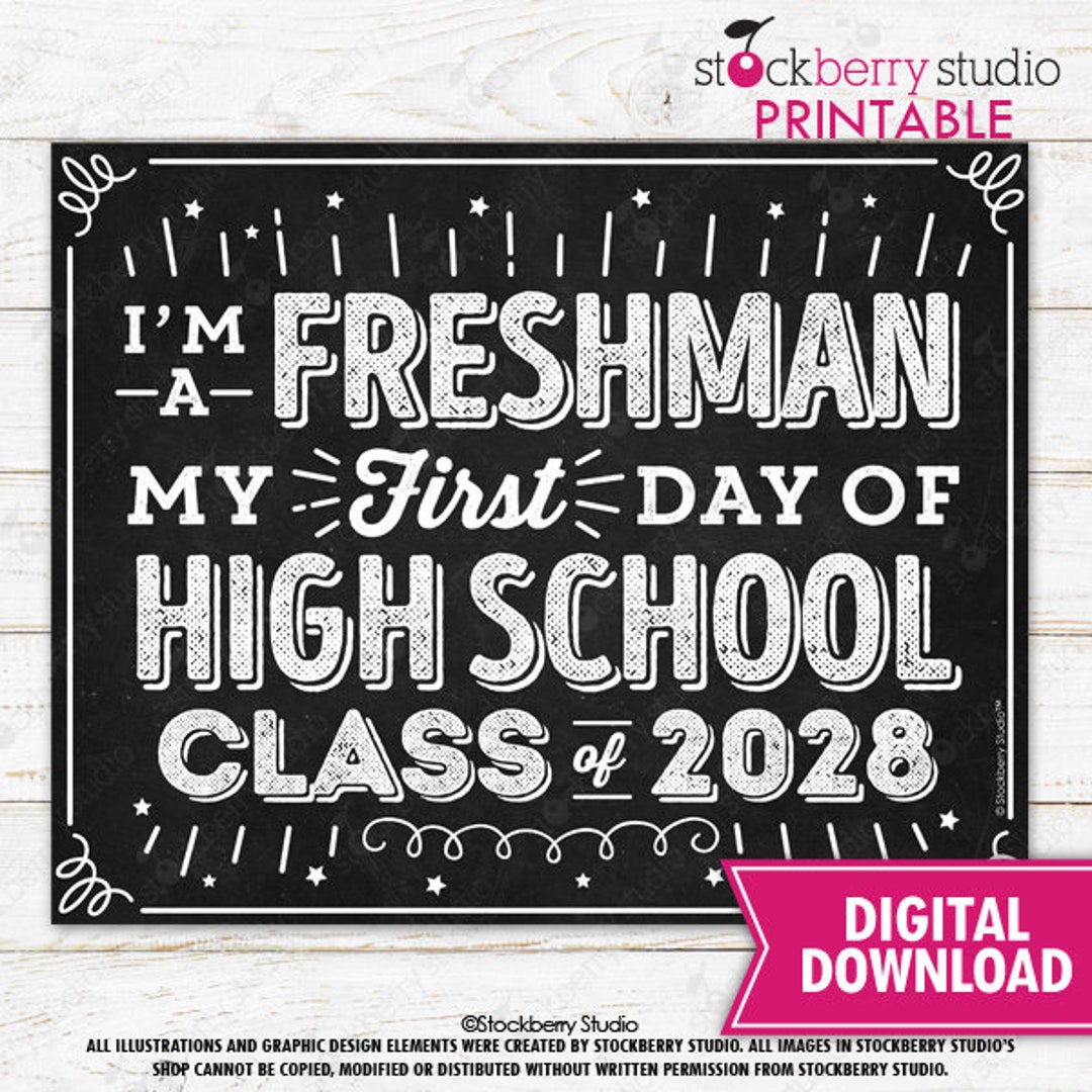 First Day of High School Sign First Day of 9th Grader Sign First Day of ...