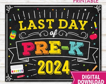 Last Day of Pre K Sign Last Day of School Printable Sports Last Day of ...