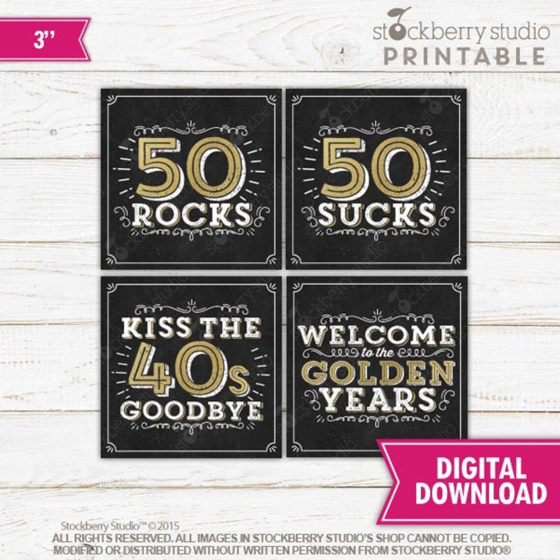 50th Birthday Candy Tags - 50th Birthday Favor Tags Printable - 50th ...