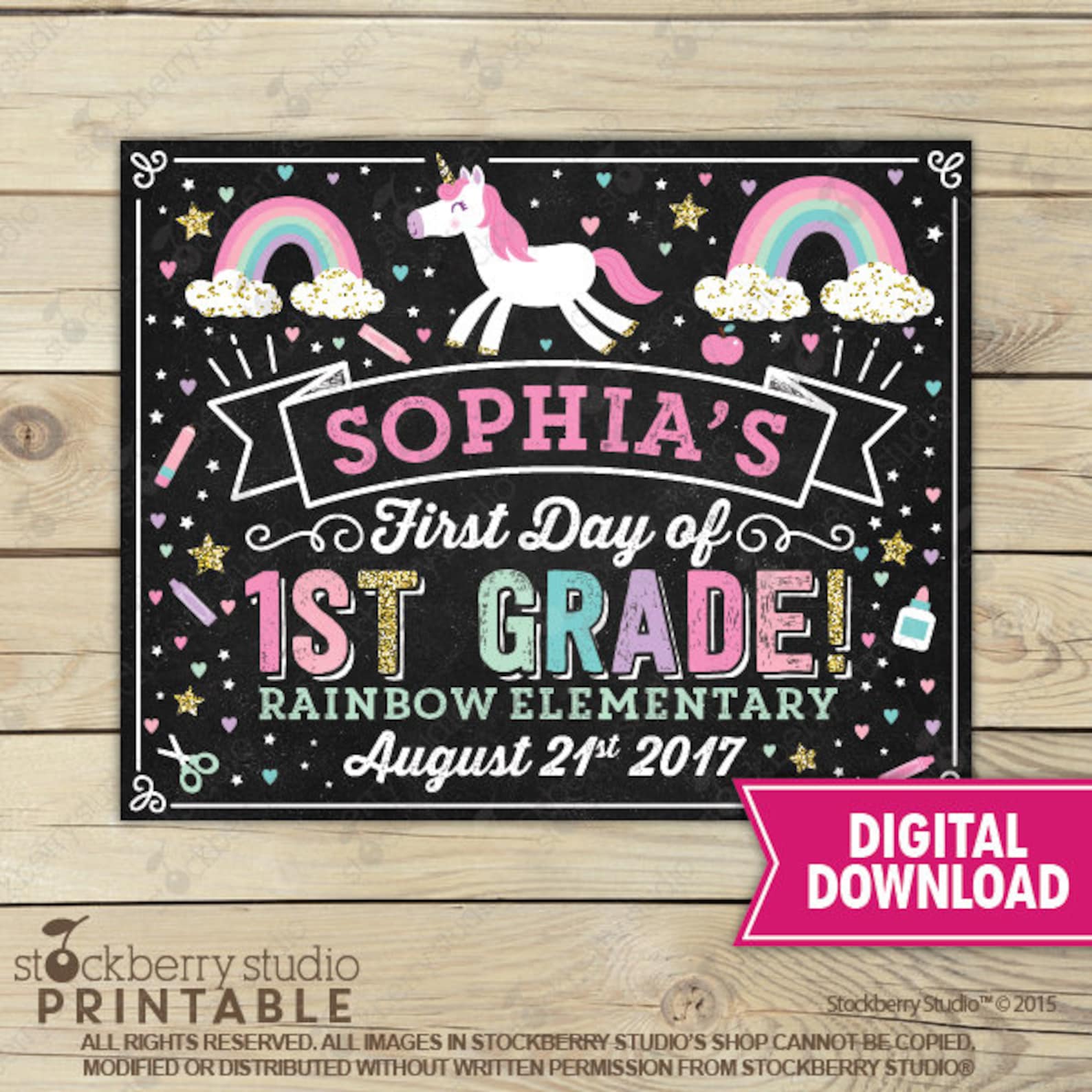 First Day of Nursery School Sign Printable 1st Day of Year One - Etsy