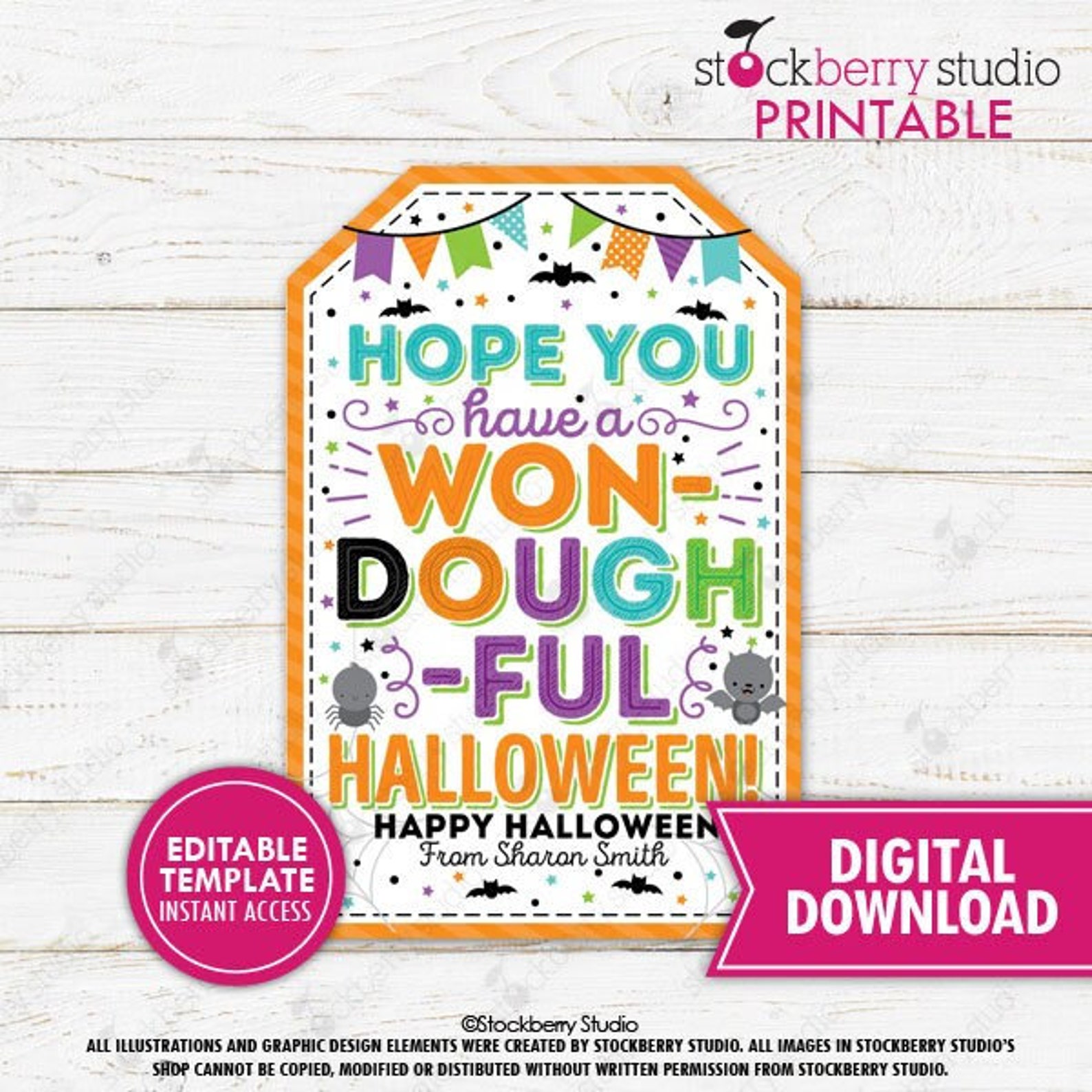 Won Dough Ful Halloween Gift Tag Play Dough Playdough Preschool ...