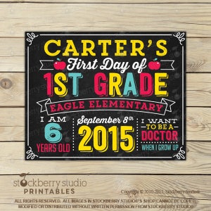 First Day of School Sign Unicorn Rainbow 1st Day of School Girl First ...