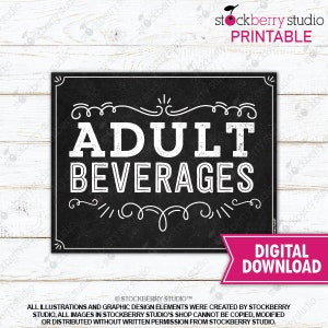 Juice Bar Sign Juice Sign Printable Instant Download Drink Station Sign ...