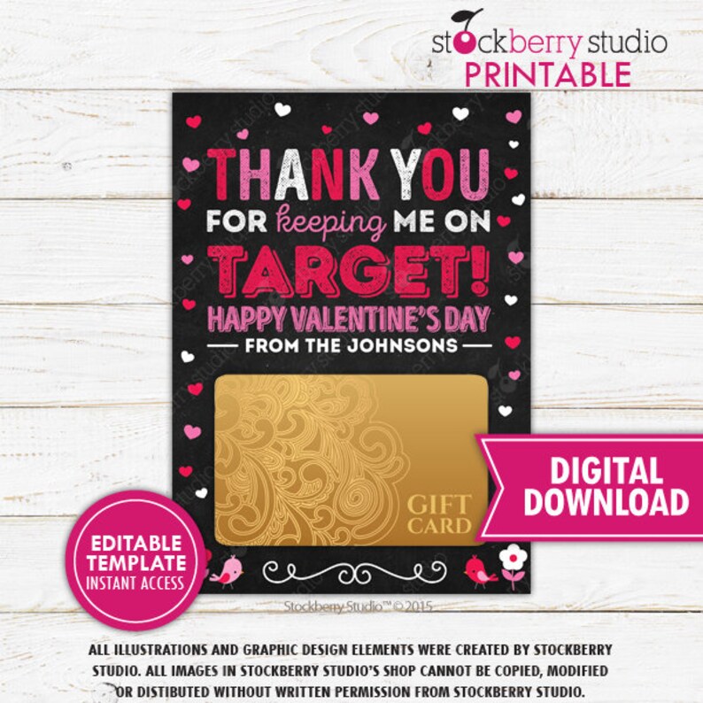 Thanks for Keeping Me on Target Valentine Gift Card Holder - Etsy