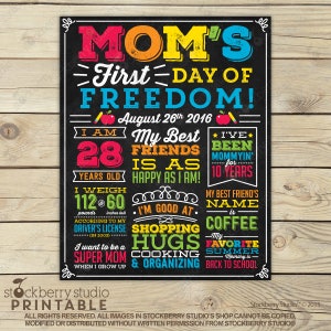 First Day of Mothers Day Out Sign - First Day of Mom's Day Out - First ...