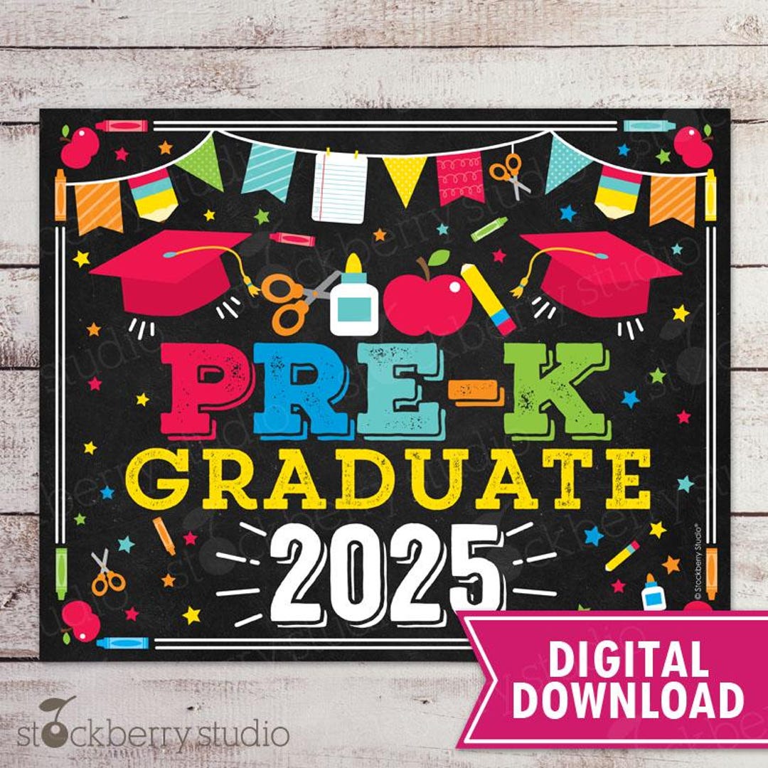 Pre-k Graduation Sign Printable Last Day of Pre K Sign Last Day of ...