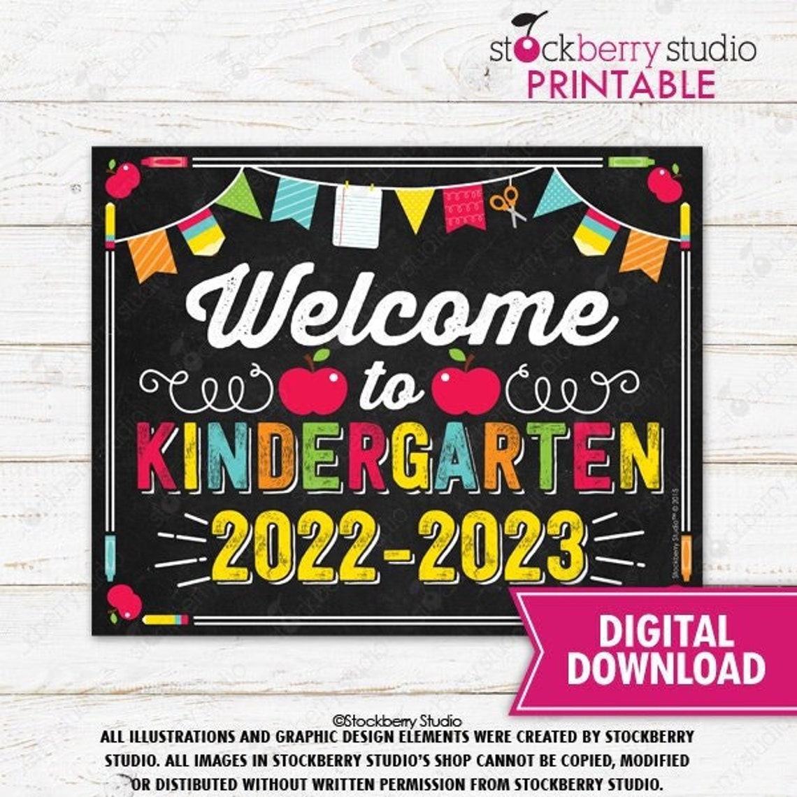 Welcome to Kindergarten Sign Kindergarten Teacher Sign - Etsy