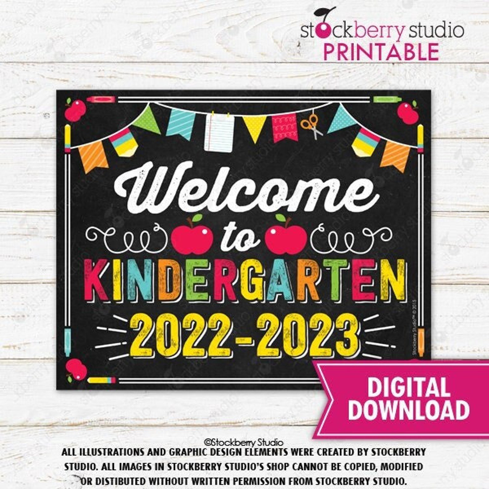 Welcome to Kindergarten Sign Kindergarten Teacher Sign - Etsy