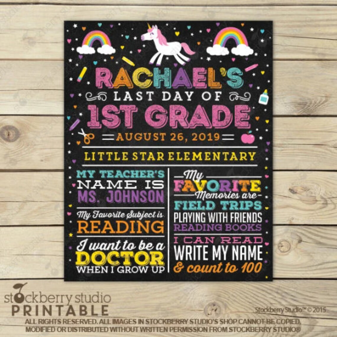 Last Day of School Chalkboard Sign Printable Last Day of - Etsy
