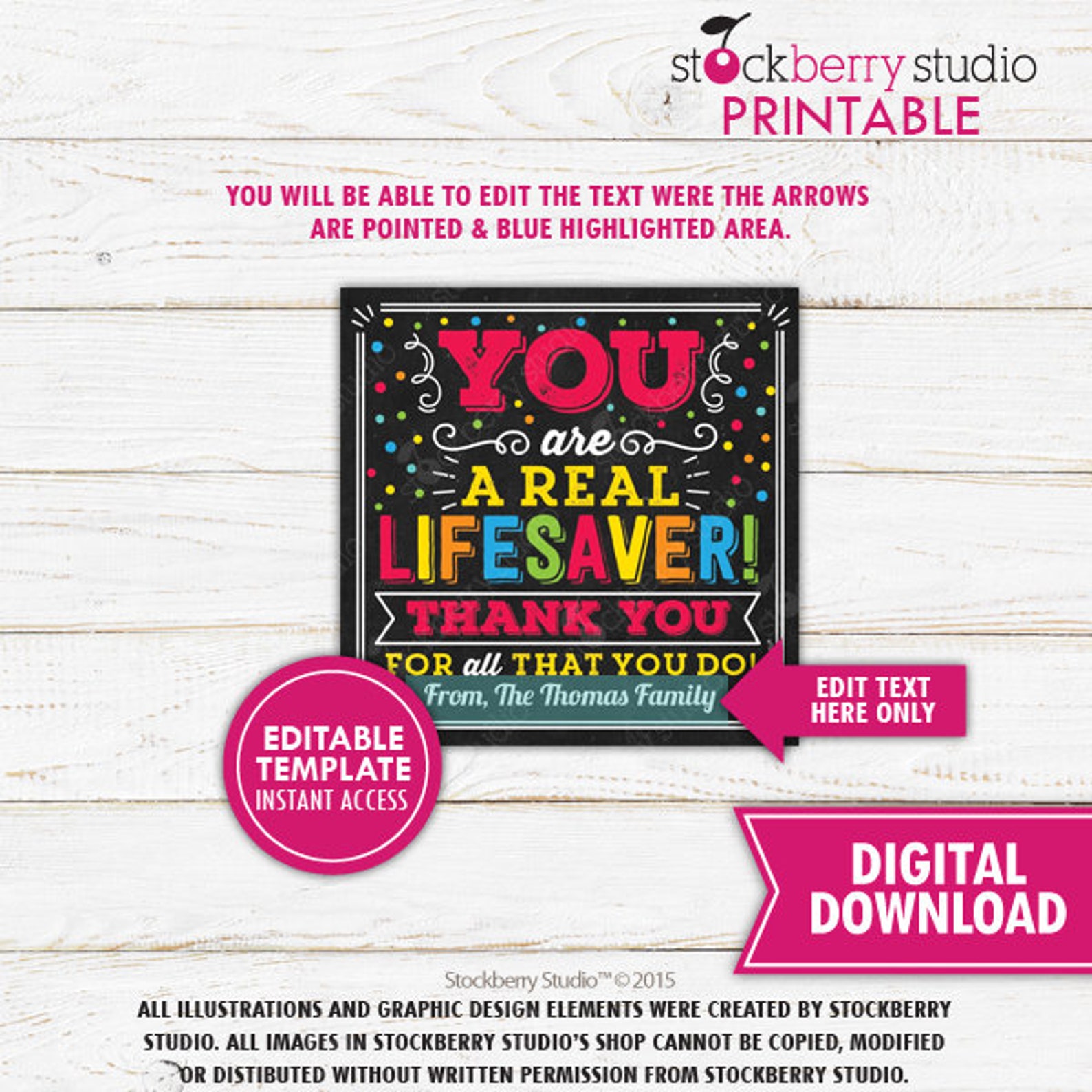 You Are A Lifesaver Tag Printable Teacher Appreciation Nurse - Etsy