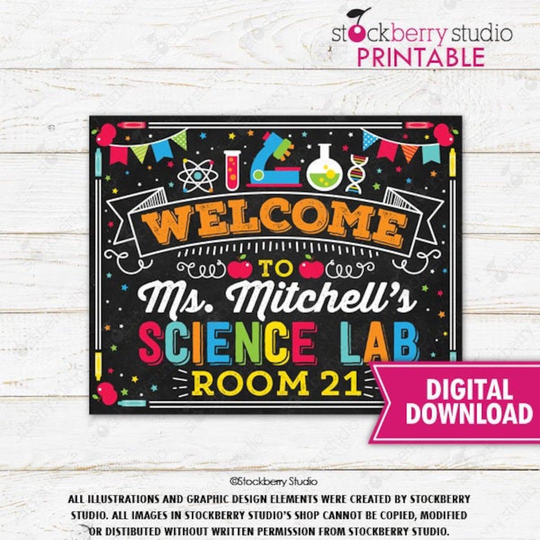 Science Teacher Class Door Sign Science Lab Welcome Sign Chemistry ...