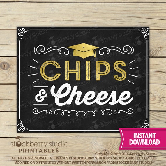 Chips and Cheese Graduation Party Sign Printable Nacho | Etsy