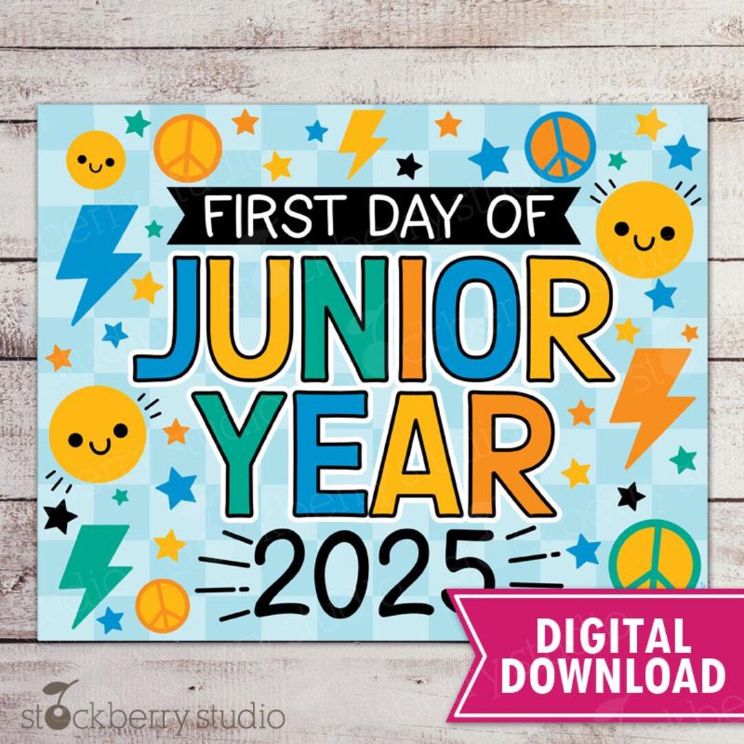 Boy First Day of Junior Year Sign 11th Grade 1st Day of School Sign ...