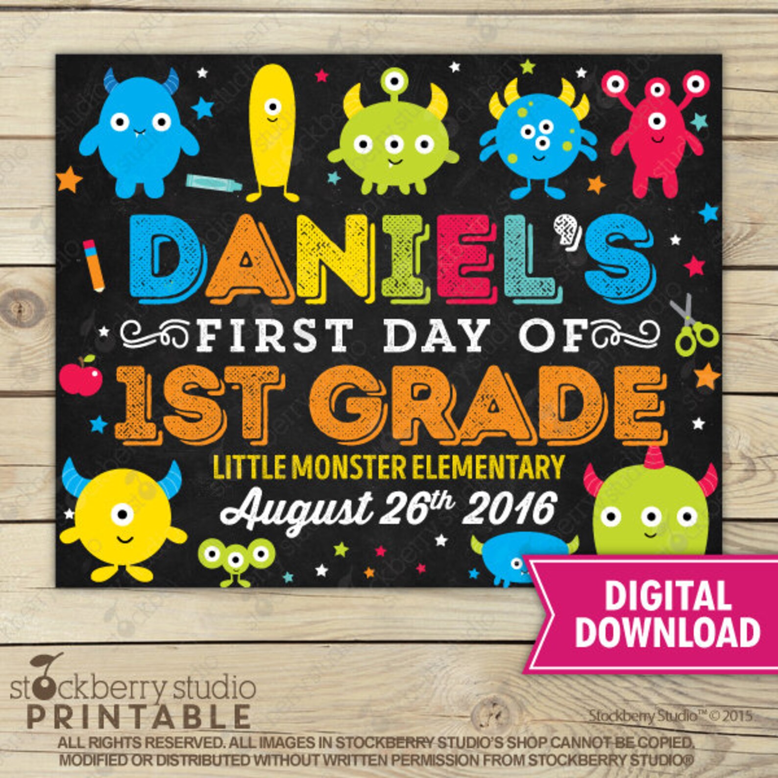 First Day of Nursery School Sign Printable 1st Day of Year One - Etsy