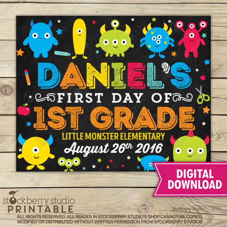 First Day of Nursery School Sign Printable 1st Day of Year One - Etsy