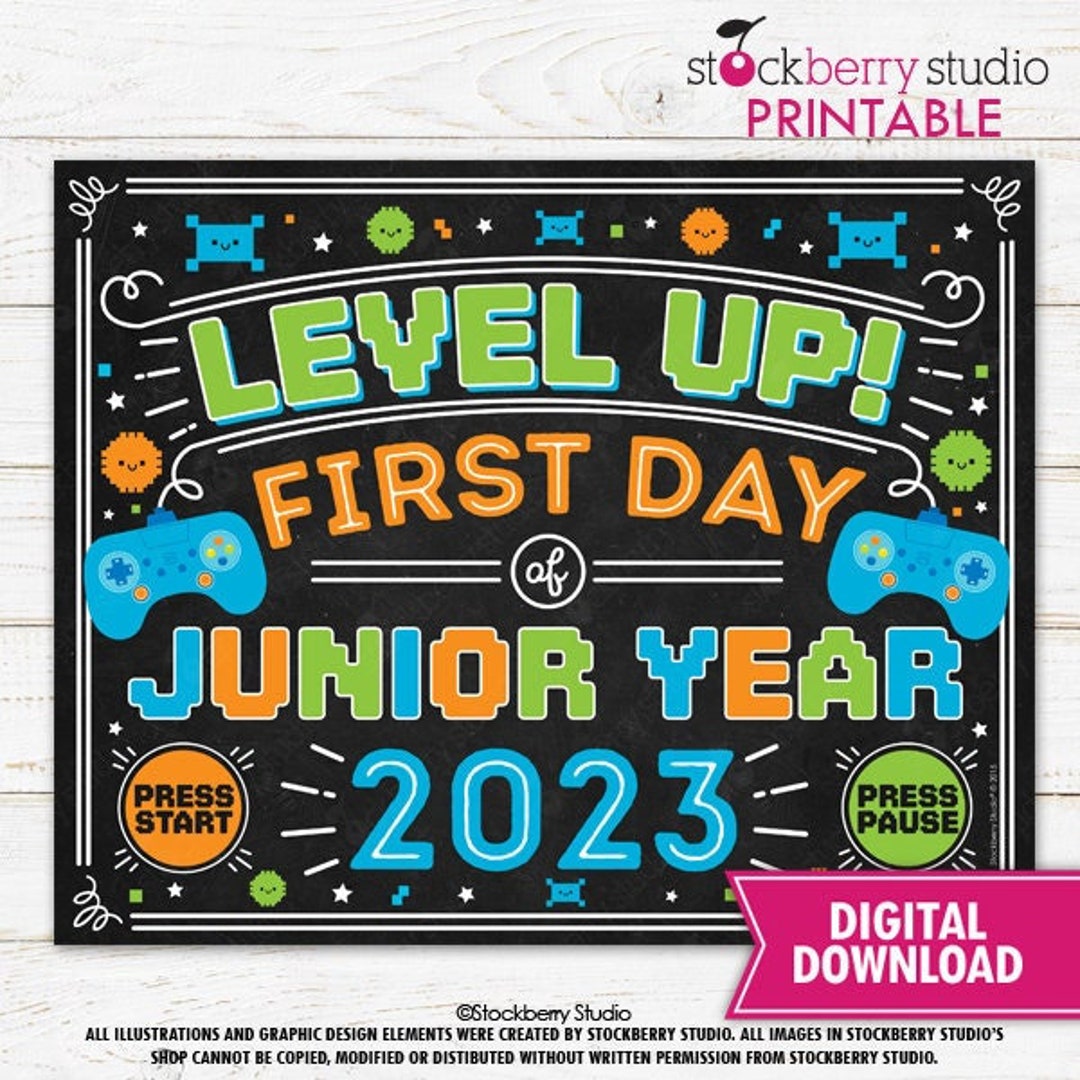 Video Game First Day of Junior Year Sign Gamer First Day of - Etsy