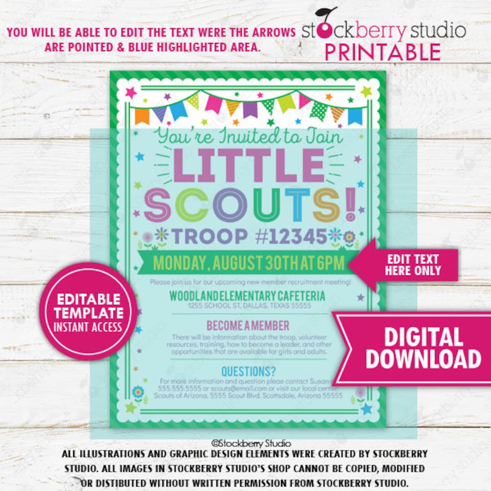 Scout Recruitment Flyer Troop Informational Meeting Invite - Etsy