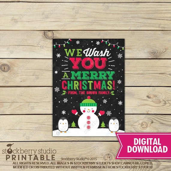 We Wash You a Merry Christmas Tag - Christmas Soap Tags Printable ...