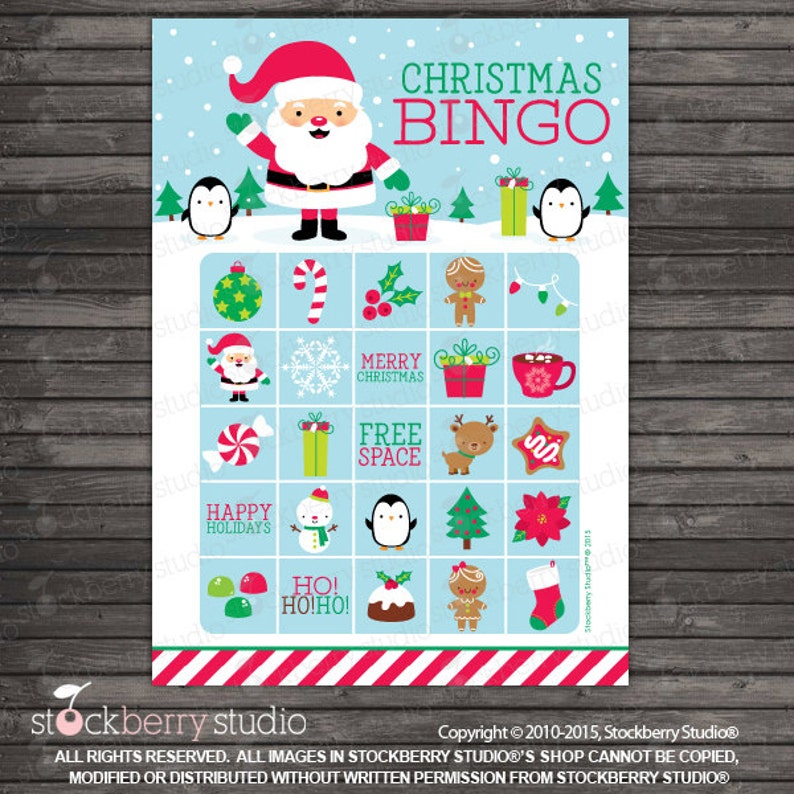 Christmas Bingo Cards Printable Digital Holiday Christmas - Etsy
