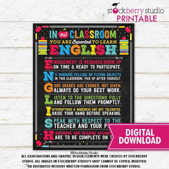 English Classroom Posters