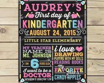 First Day of School Sign Back to School Chalkboard Poster - Etsy