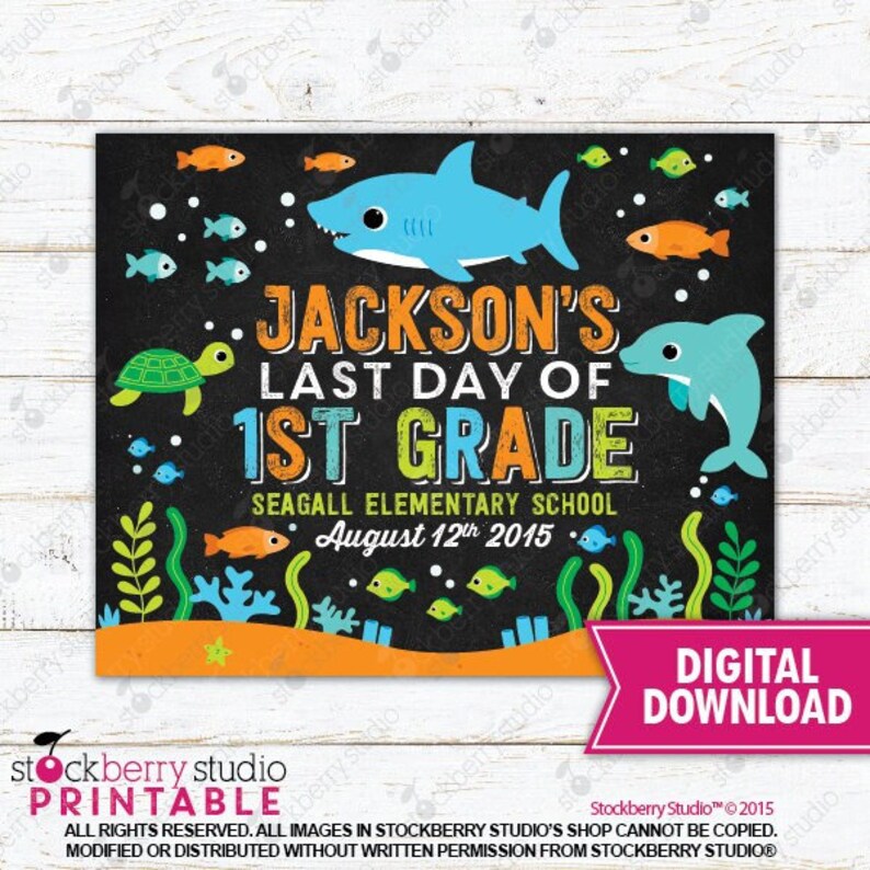 Chalkboard Last Day of School Sign Printable - Girl Last Day of School ...