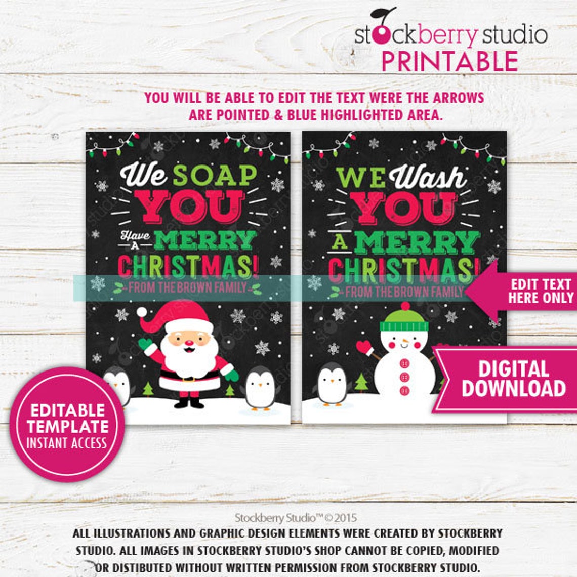 Christmas Soap Tags Printable Holiday Soap Labels Christmas - Etsy