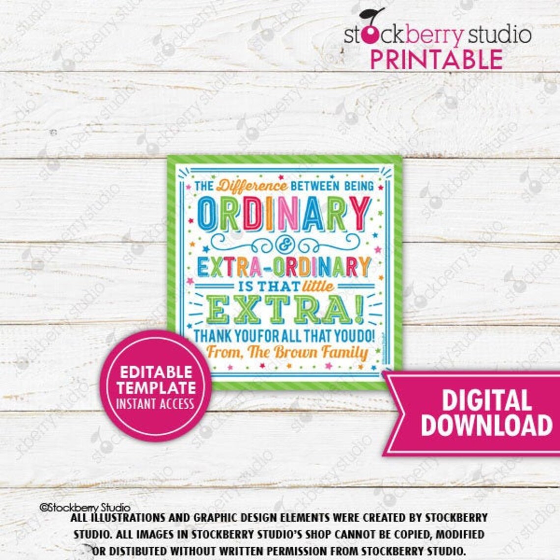 Gum Gift Tag Extra Ordinary Thank You Printable Extraordinary Employee ...