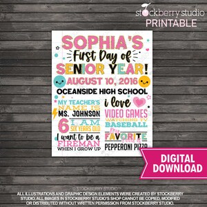 First Day of School Chalkboard Girl Back to School Printable ...