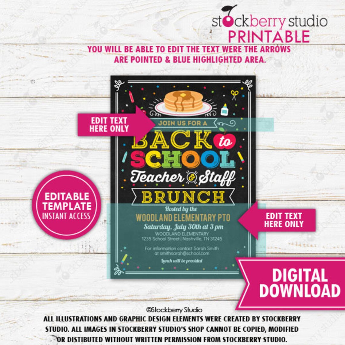 Back to School Teacher Staff Brunch Flyer PTO PTA School | Etsy