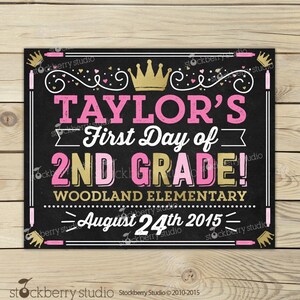 First Day of Pre K Sign Printable Girl 1st Day of Pre Kindergarten Sign ...