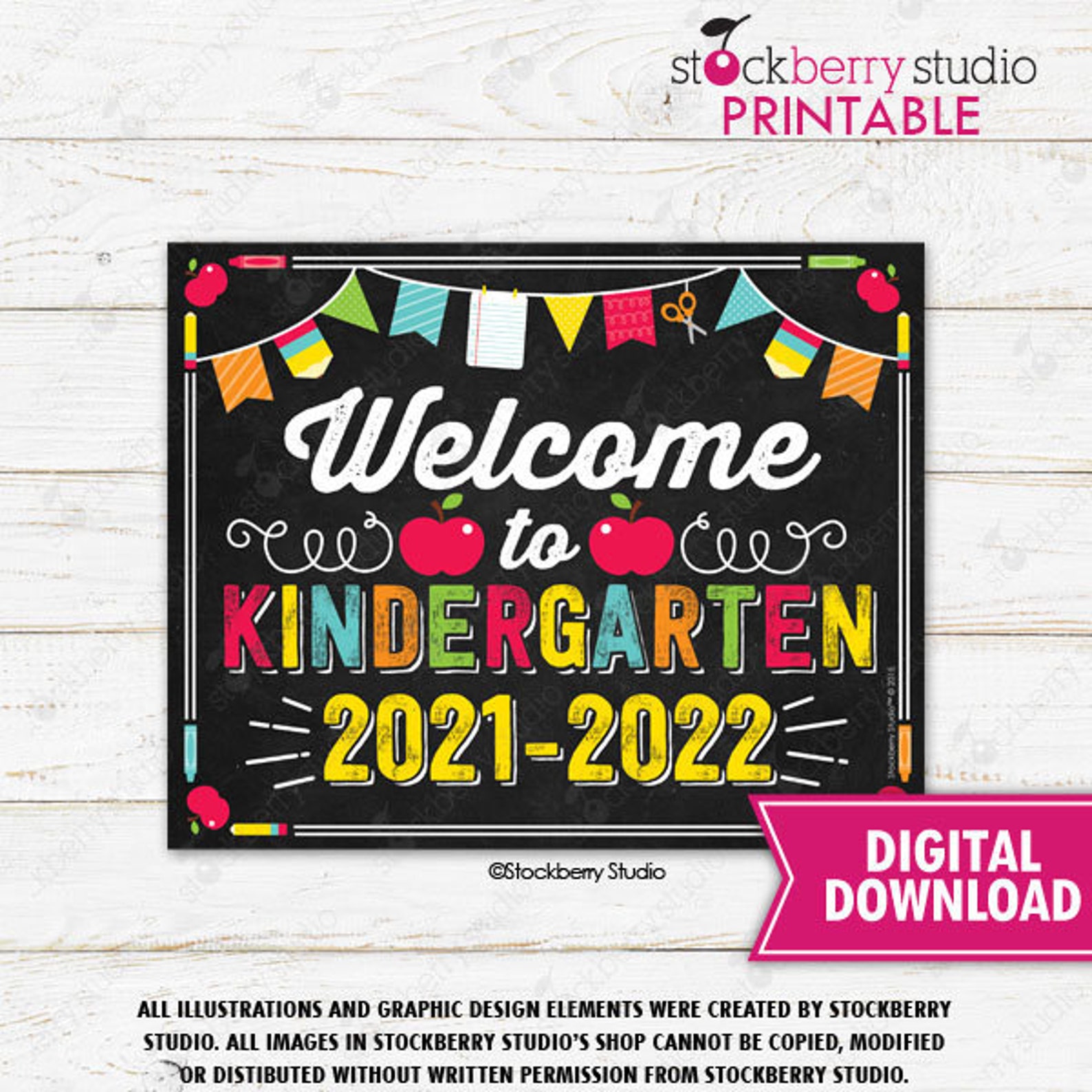 Welcome to Kindergarten Sign Kindergarten Teacher Sign | Etsy