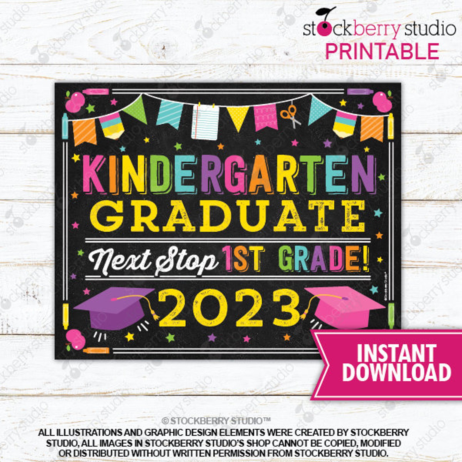 Kindergarten Graduation Sign Girl Last Day of Kindergarten - Etsy