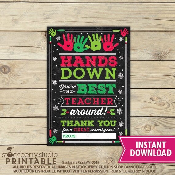 Christmas Gift Tags for Soap Hands Down You're Best Teacher Around Tag ...