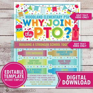 Why Join the PTO PTA Infographic Flyer Printable School Volunteer ...