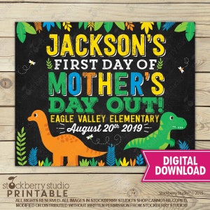 First Day of Mother's Day Out Sign Printable 1st Day of School First ...