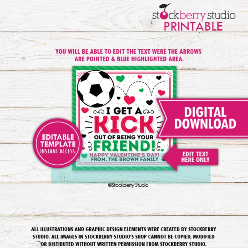 Valentine's Day Soccer Ball Gift Tag Sports Boy Valentines Card ...