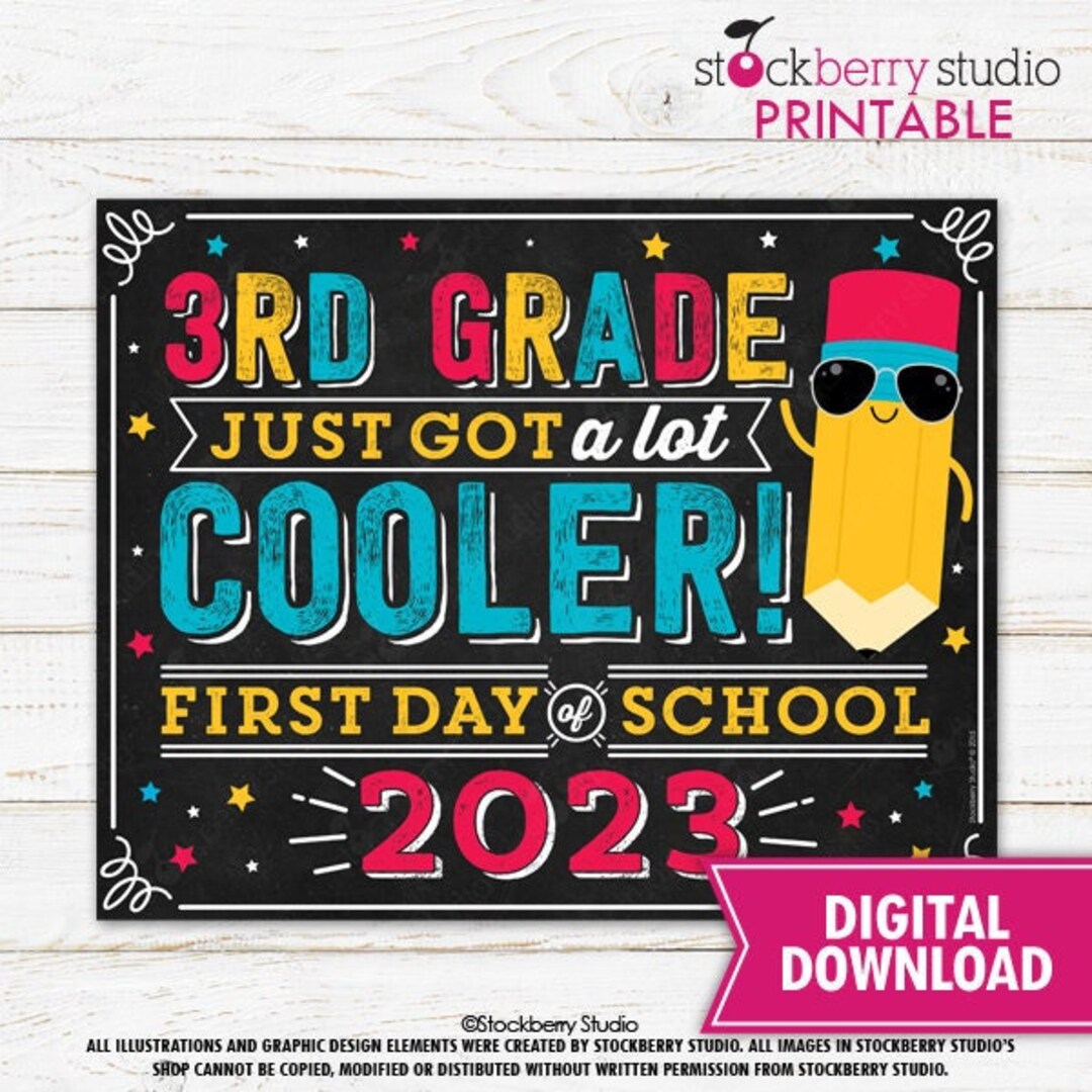 First Day of Third Grade Sign Printable 3rd Grade Just Got - Etsy