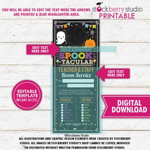 Halloween Room Service Door Hanger Printable Teacher Appreciation ...