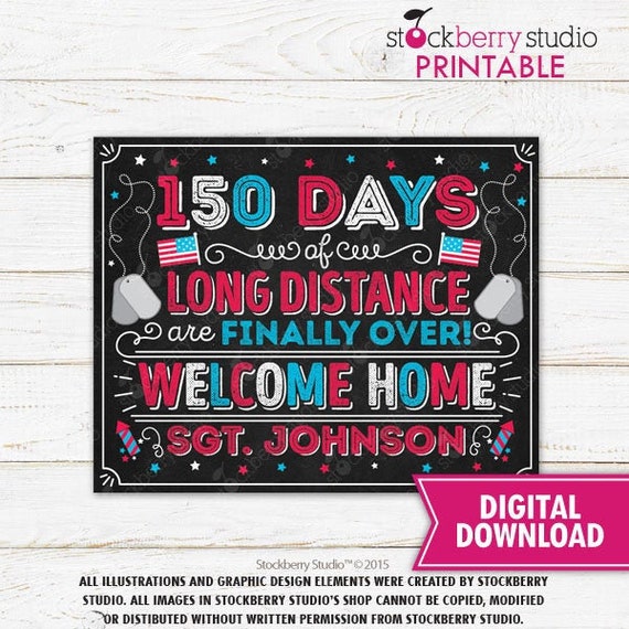 Military Homecoming Sign Printable Welcome Home Daddy Soldier Kids ...