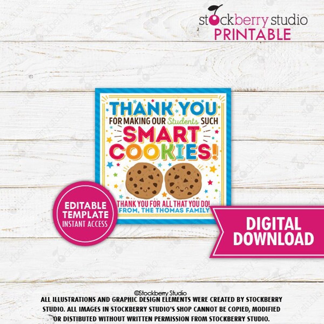 Teacher Cookie Gift Tag Printable Thank You for Making Our Students ...